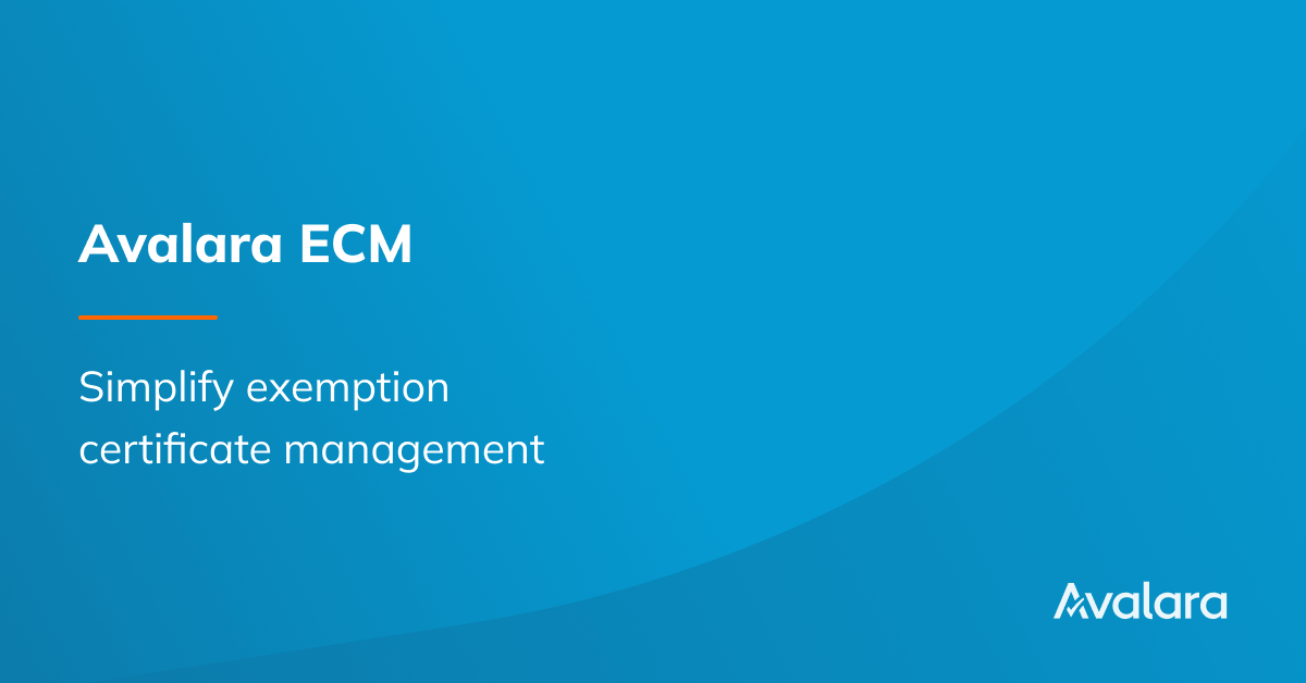 Exemption Certificate Management - Avalara