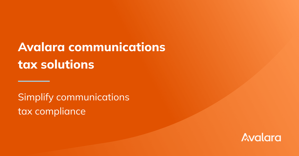 Communications tax compliance software - Avalara