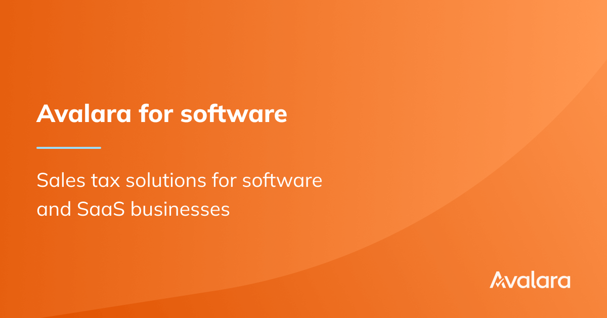 Sales tax solutions for software businesses - Avalara