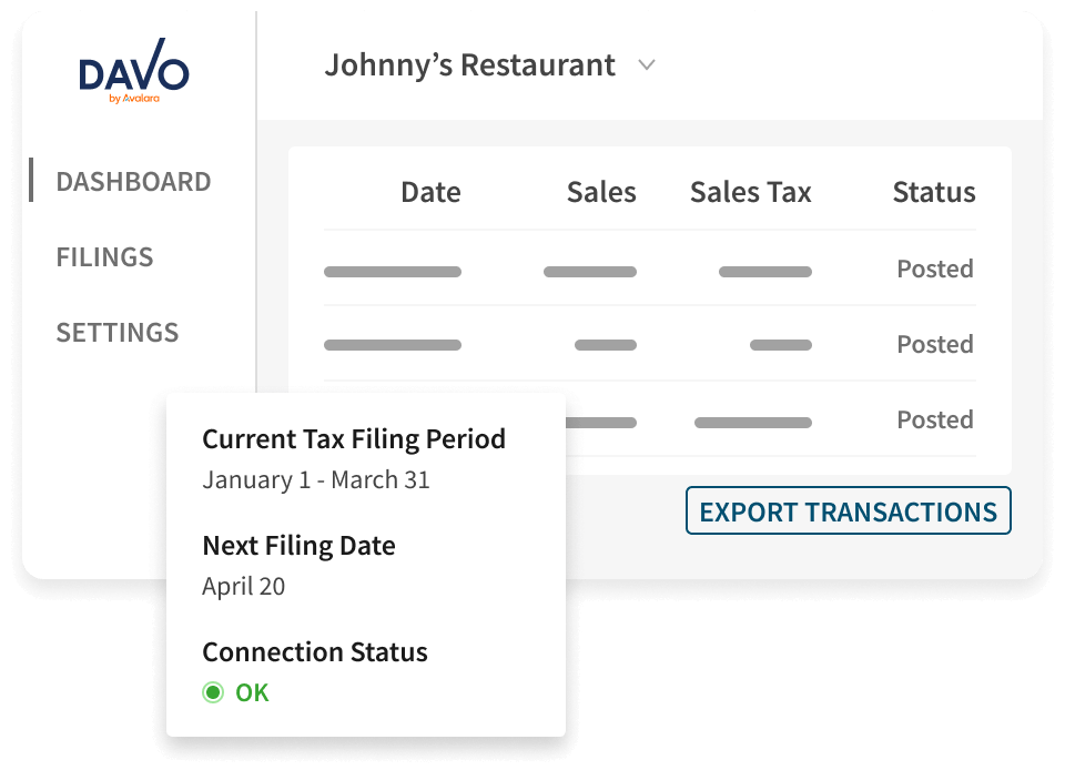 DAVO by Avalara for Restaurants